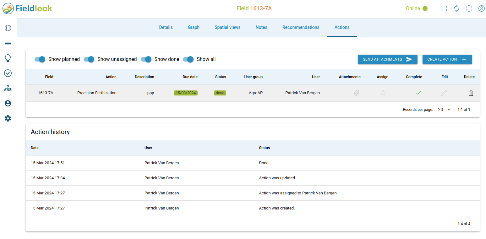 Field detail page - Fieldlook 5 user manual