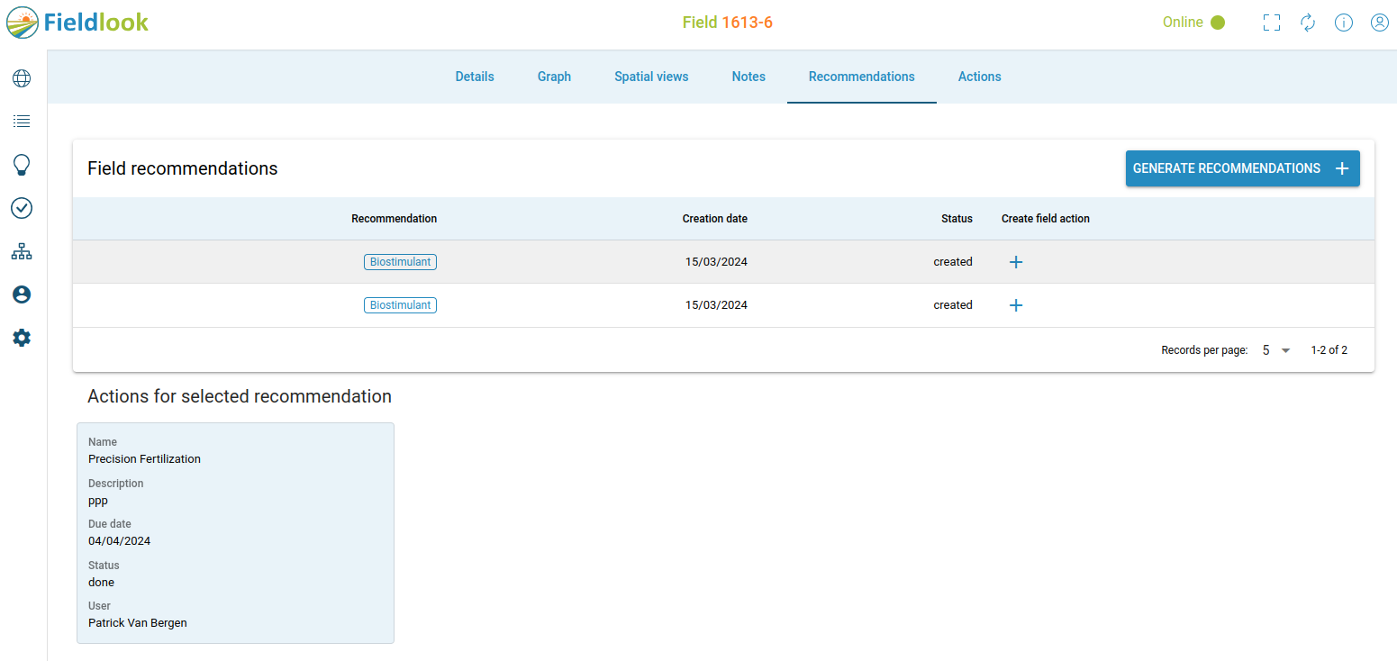 Field detail page - Fieldlook 5 user manual